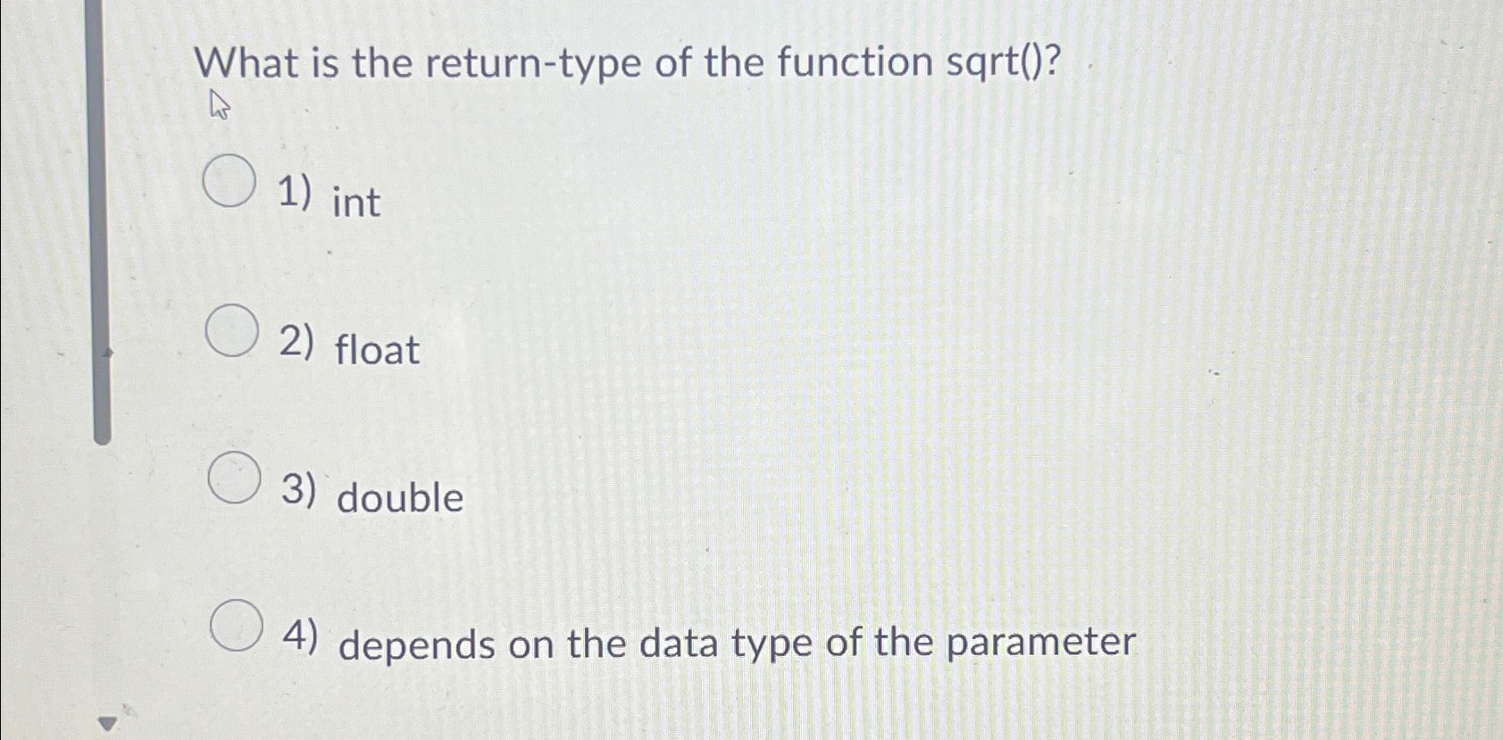 Solved What is the return-type of the function | Chegg.com