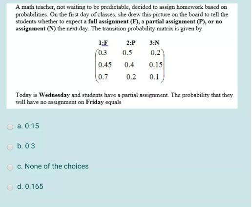Solved A math teacher, not waiting to be predictable, | Chegg.com