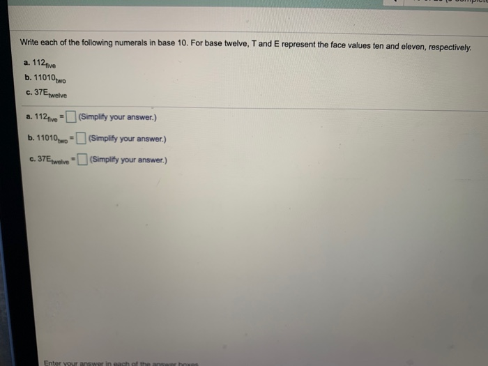 Solved Write each of the following numerals in base 10. For | Chegg.com