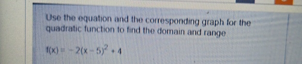 Solved Use the equation and the corresponding graph for the | Chegg.com