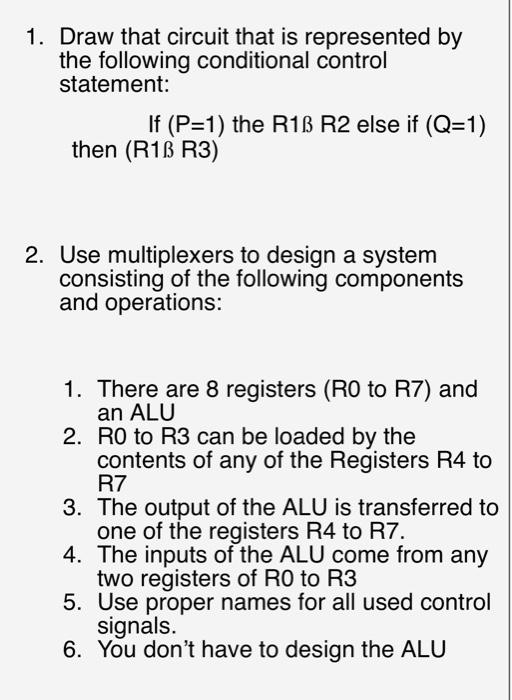 Solved 1. Draw that circuit that is represented by the | Chegg.com