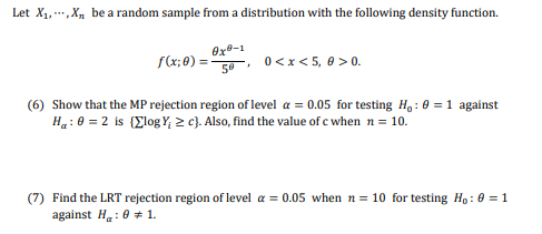 Solved Let x1,cdots,xn ﻿be a random sample from a | Chegg.com