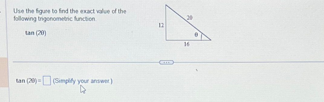Solved Use the figure to find the exact value of the | Chegg.com