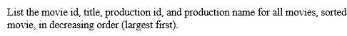 Solved mysql> SELECT * from movie; mysql> select * from | Chegg.com