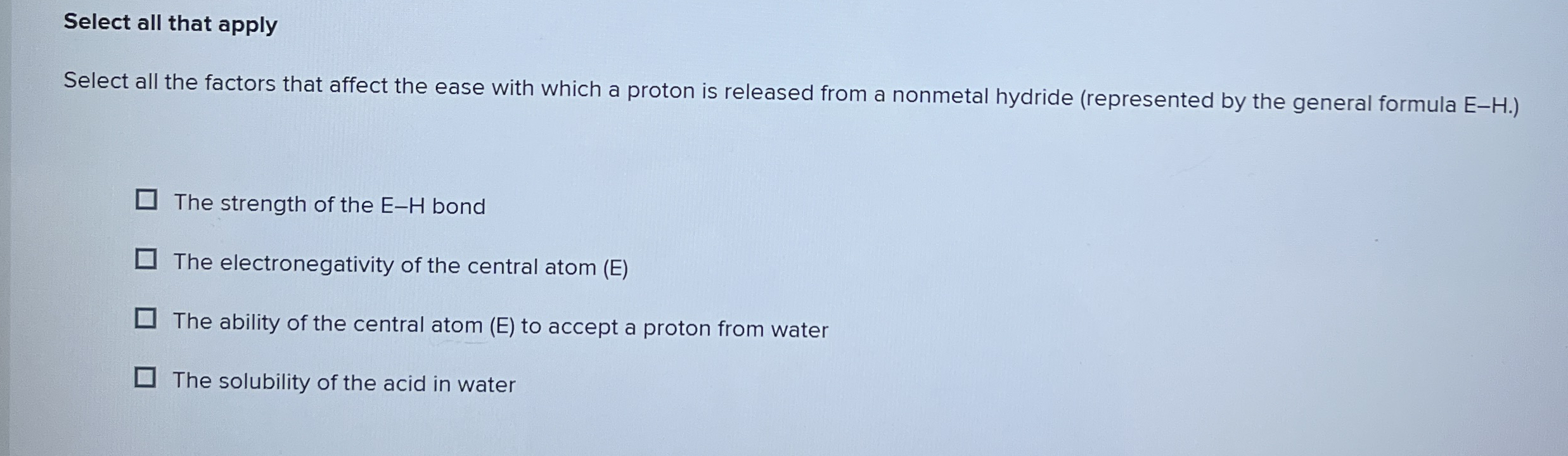 Solved Select all that applySelect all the factors that | Chegg.com