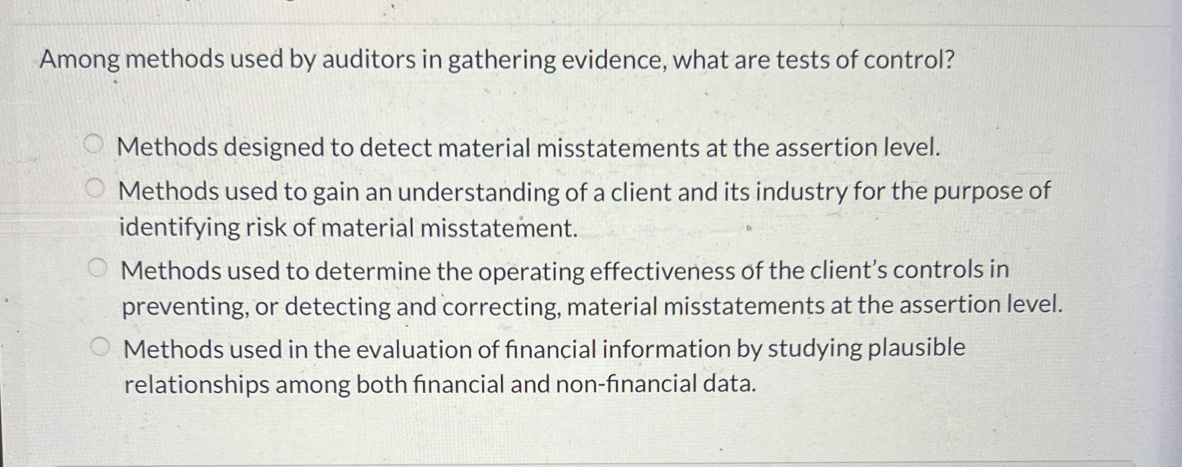 Solved Among methods used by auditors in gathering evidence, | Chegg.com