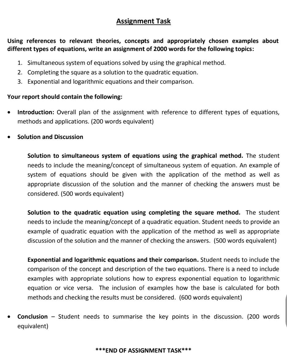 Solved Assignment Task Using references to relevant | Chegg.com