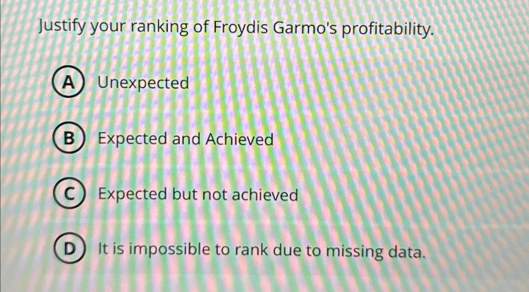 Solved Justify your ranking of Froydis Garmo's | Chegg.com