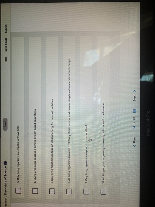 Solved Characteristics Of Living Things Living Organisms Chegg