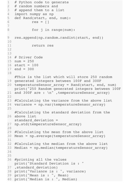 Solved Excel and Python Assi1 - Standard deviation, median, | Chegg.com