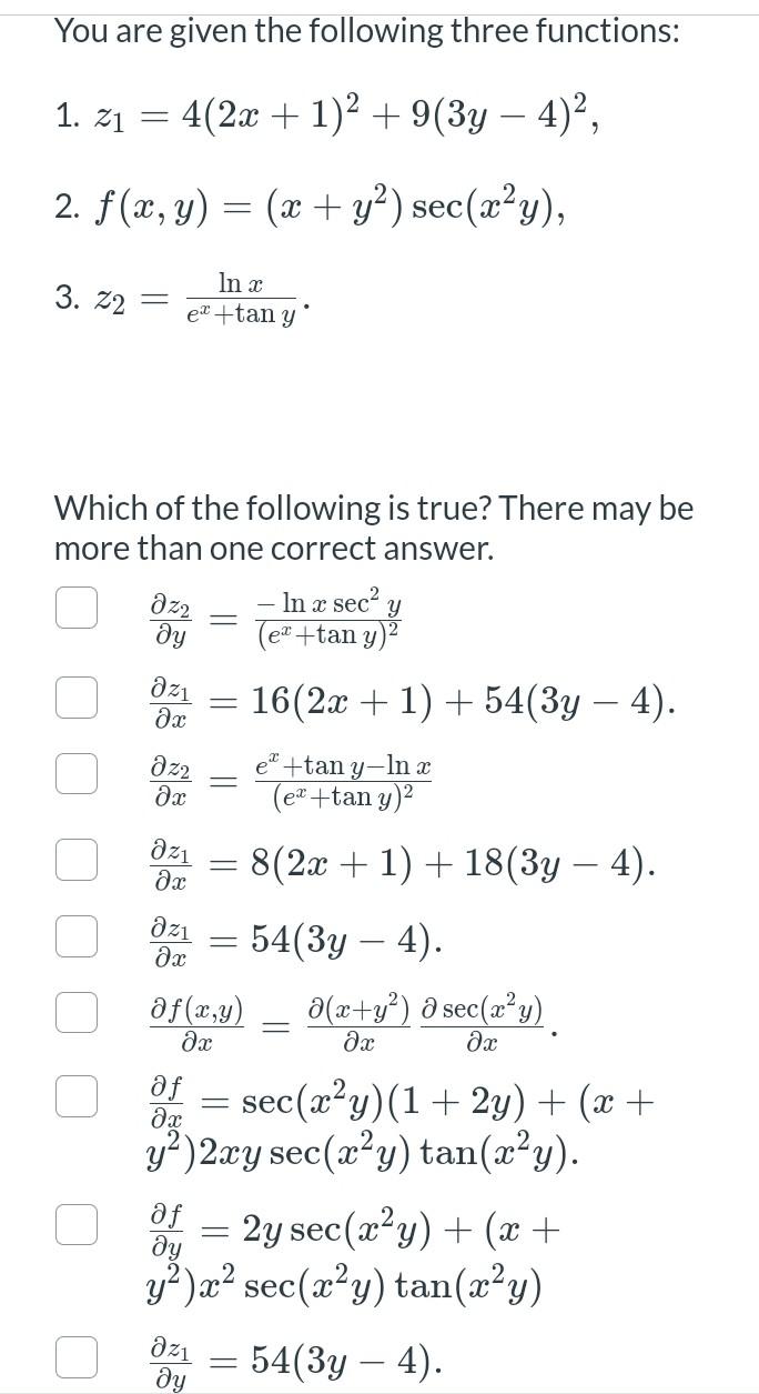 Solved You are given the following three functions: 1. 21 = | Chegg.com