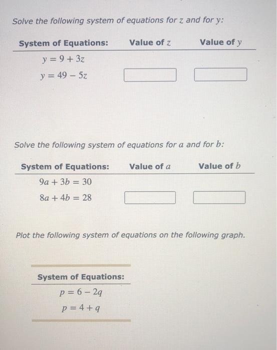 Solved Solve The Following System Of Equations For Z And For Chegg