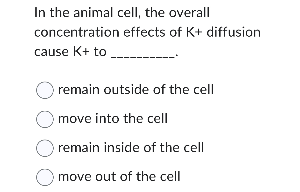 Solved In the animal cell, the overall concentration effects | Chegg.com