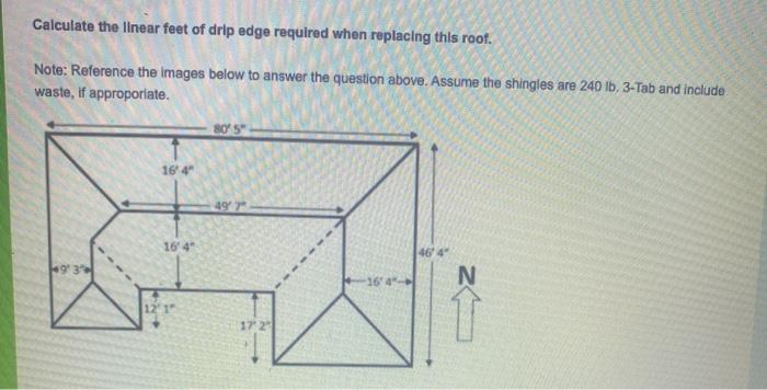 Solved Calculate the linear feet of drip edge required when | Chegg.com