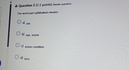 Solved A Question 2 (2.5 ﻿points) ﻿Retake questionThe word | Chegg.com