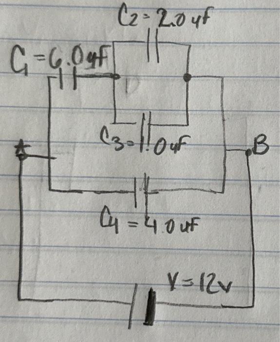 Solved A set of capacitors is connected in a configuration | Chegg.com