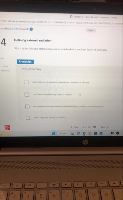 Solved Defining external radiation Wich of the following | Chegg.com