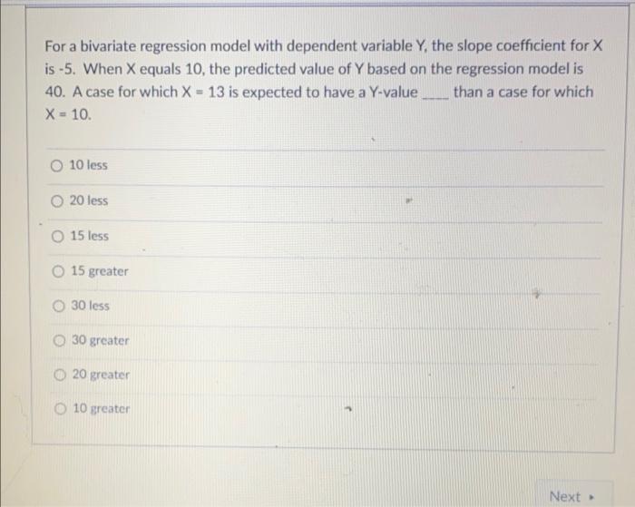 Solved For a bivariate regression model with dependent | Chegg.com