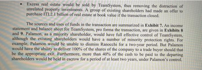 PALAMON CAPITAL PARTNERS/TEAMSYSTEM S.P.A. We want to | Chegg.com