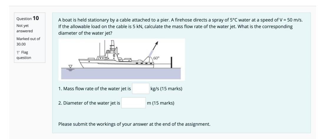 Solved Question 10 Not yet answered A boat is held | Chegg.com