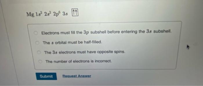 Solved Electrons must fill the 3p subshell before entering | Chegg.com