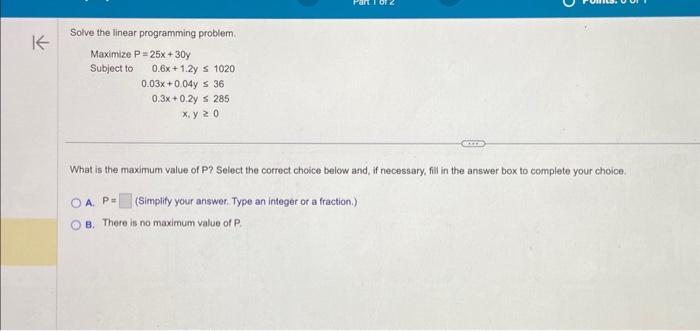 Solved Solve the linear programming problem. Maximize | Chegg.com