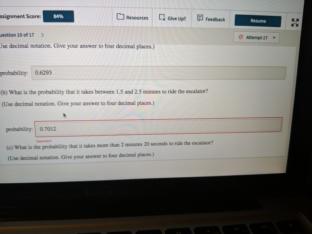 Solved Assignment Score: 84% Resources Give Up? © Feedback | Chegg.com
