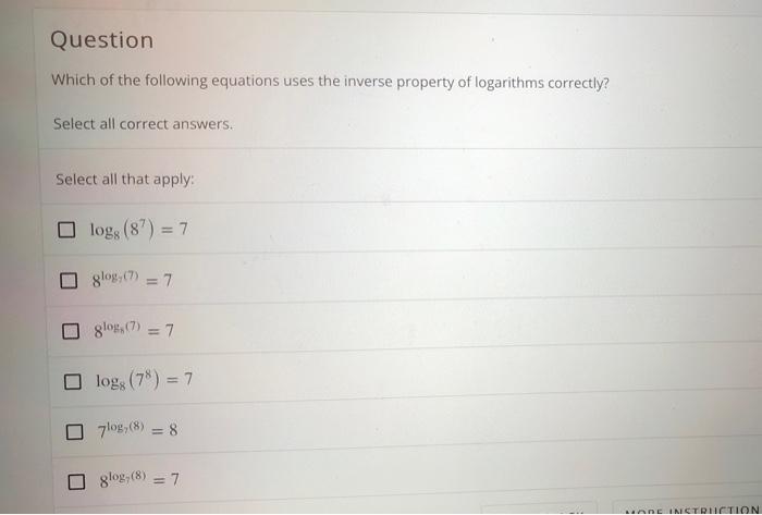 Solved Question Which of the following equations uses the | Chegg.com