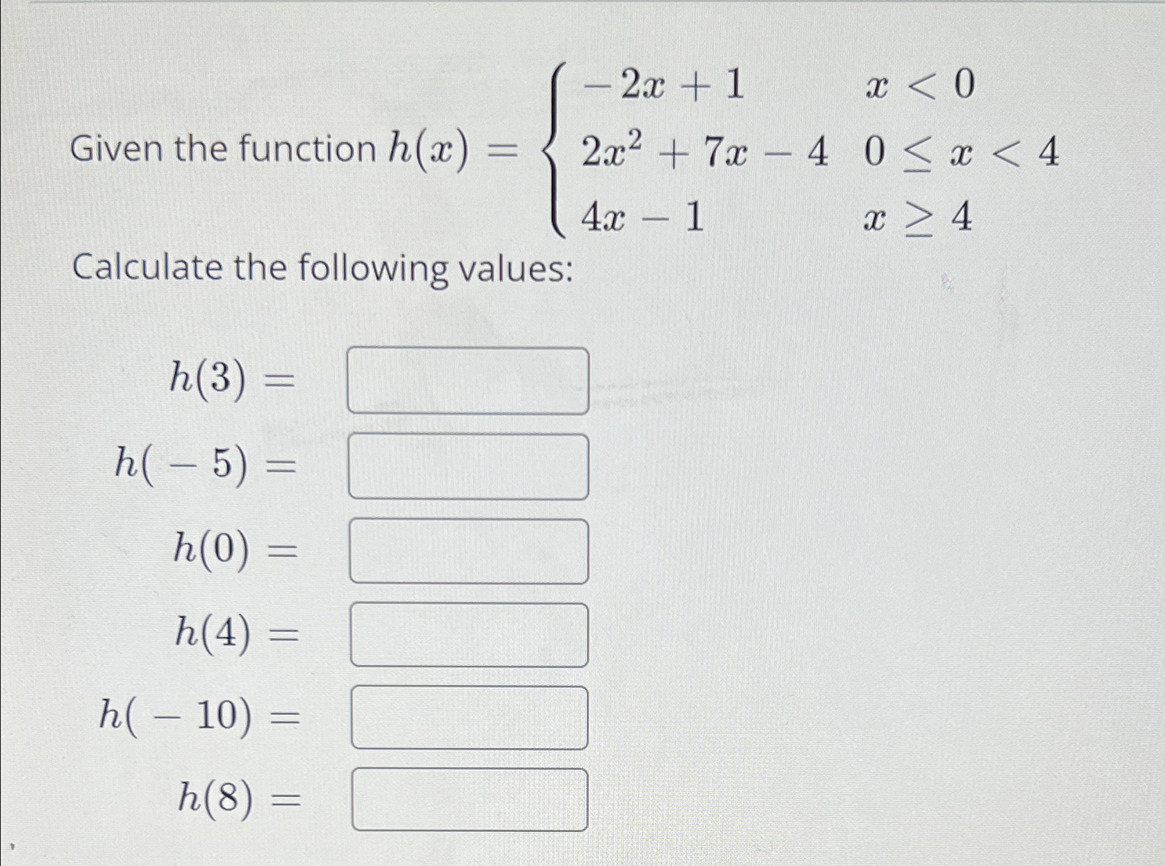 Solved Given the function | Chegg.com