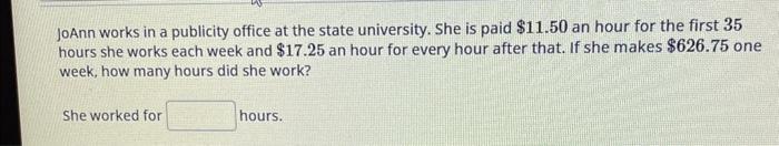 Solved JoAnn works in a publicity office at the state | Chegg.com