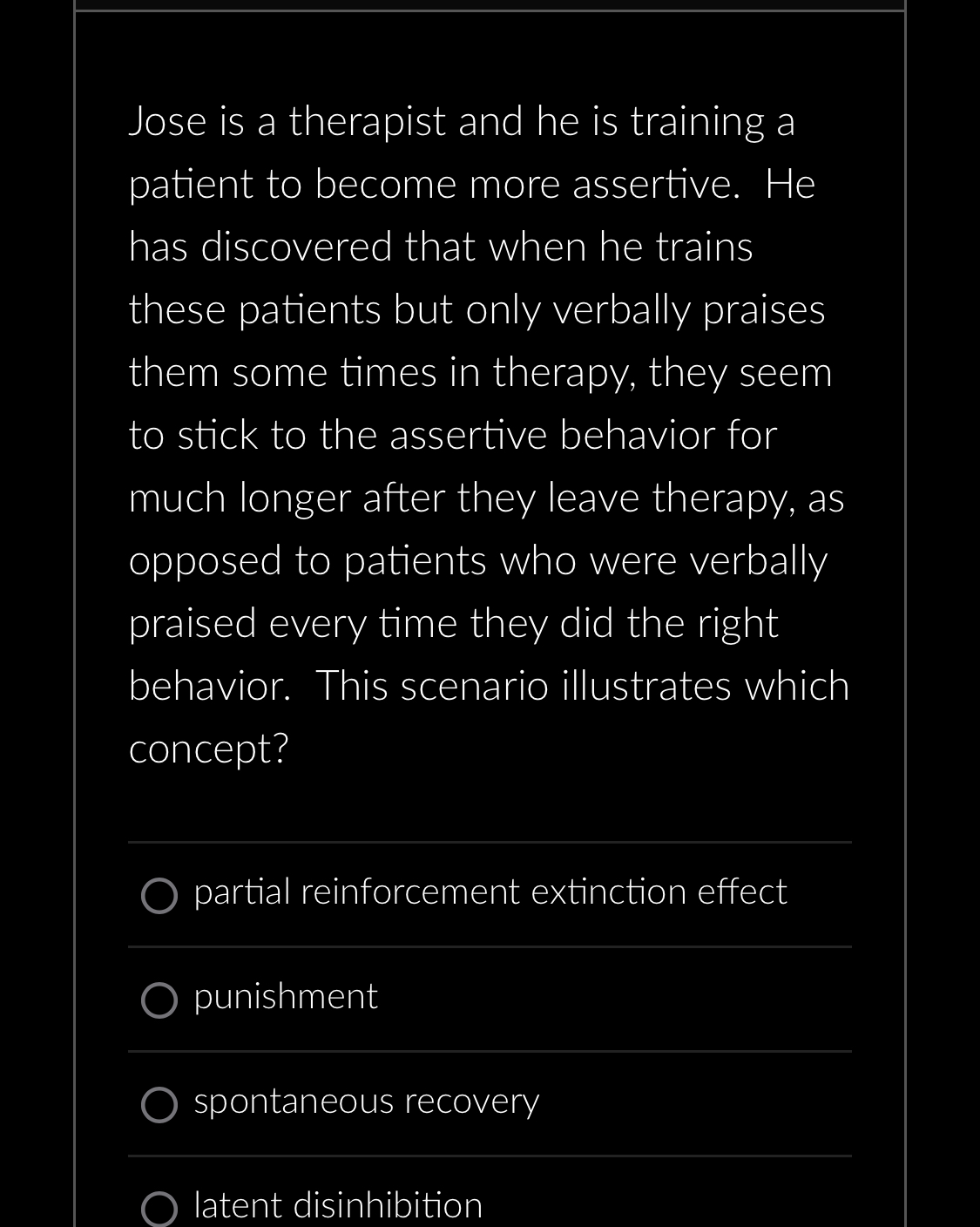 Solved Jose is a therapist and he is training a patient to | Chegg.com