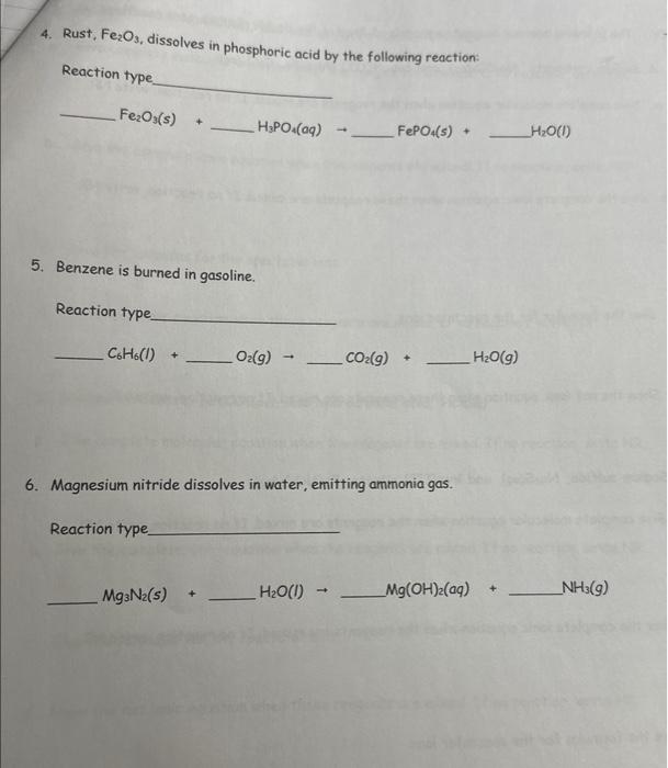 Solved 4. Rust, Fe2O3, dissolves in phosphoric acid by the | Chegg.com