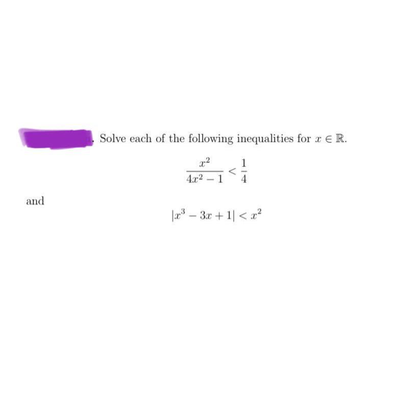 Solved Solve each of the following inequalities for | Chegg.com