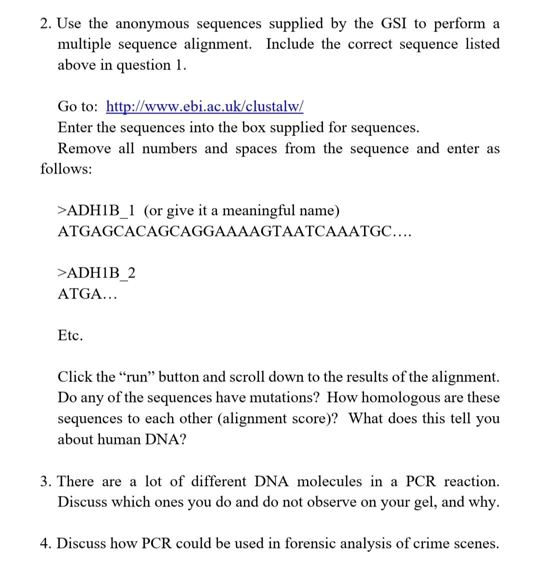 Solved Exercise 6. Polymerase Chain Reaction Objectives The | Chegg.com