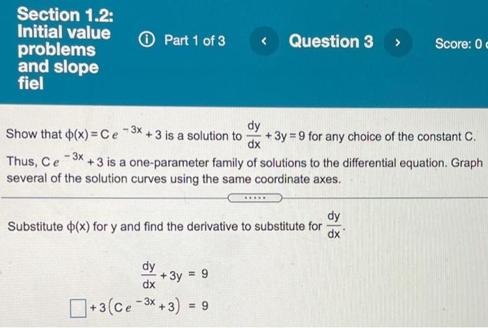 Solved O Part 1 of 3 Section 1.2: Initial value problems and | Chegg.com Solved O Part 1 of 3 Section 1.2: Initial value problems and | Chegg.com