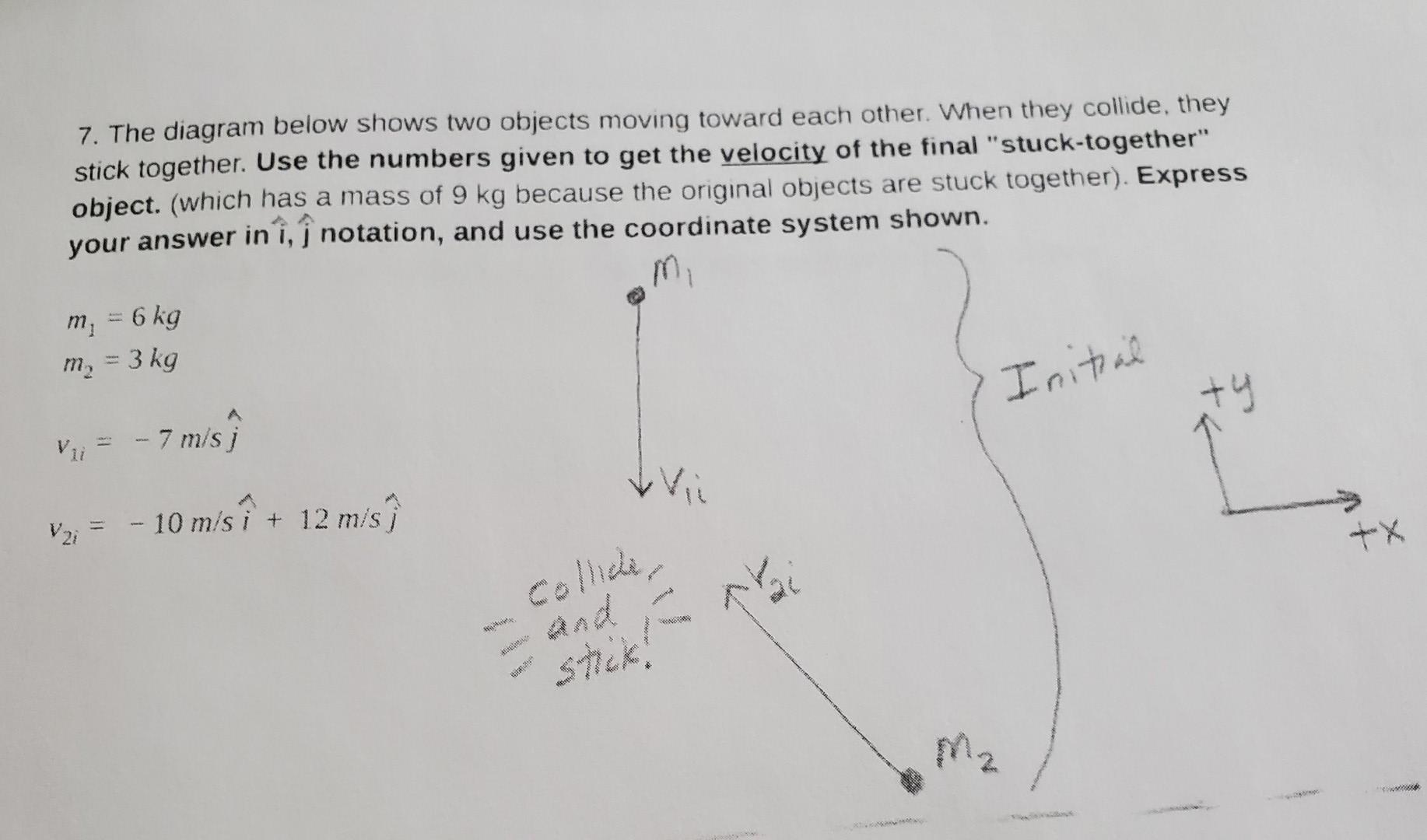Solved 7. The diagram below shows two objects moving toward | Chegg.com Solved 7. The diagram below shows two objects moving toward | Chegg.com