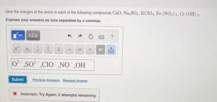 Solved Part B Give the charges of the cation in each of the | Chegg.com