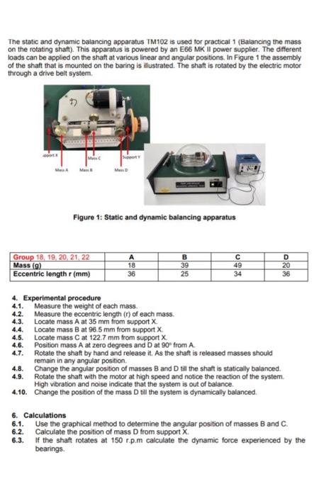 The static and dynamic balancing apparatus TM102 is | Chegg.com