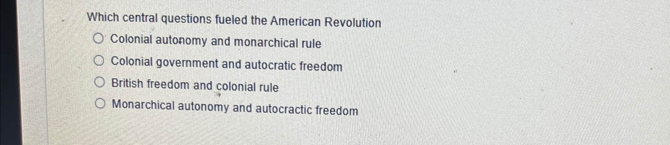 Solved Which central questions fueled the American | Chegg.com