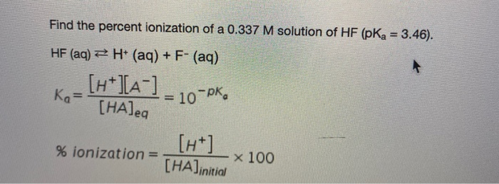 Solved Calculate the %ionization of HSO4- of a 0.10 M H2SO4 | Chegg.com