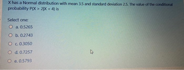 Solved X has a Normal distribution with mean 3.5 and | Chegg.com