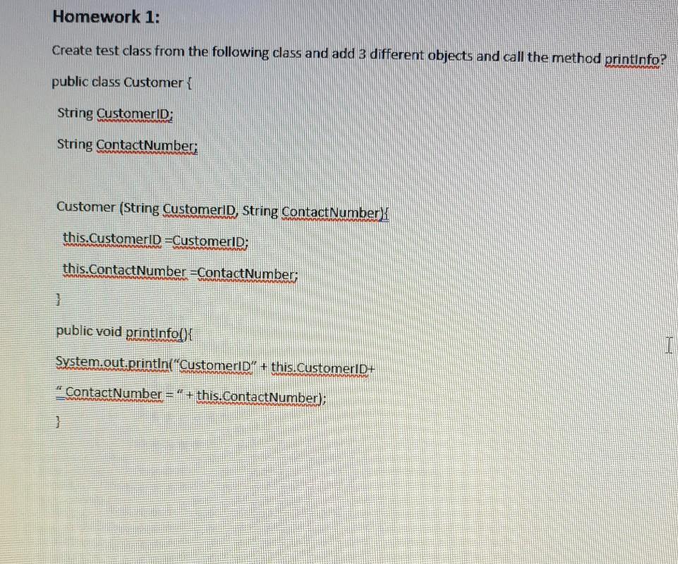 Solved Homework 1 Create Test Class From The Following 