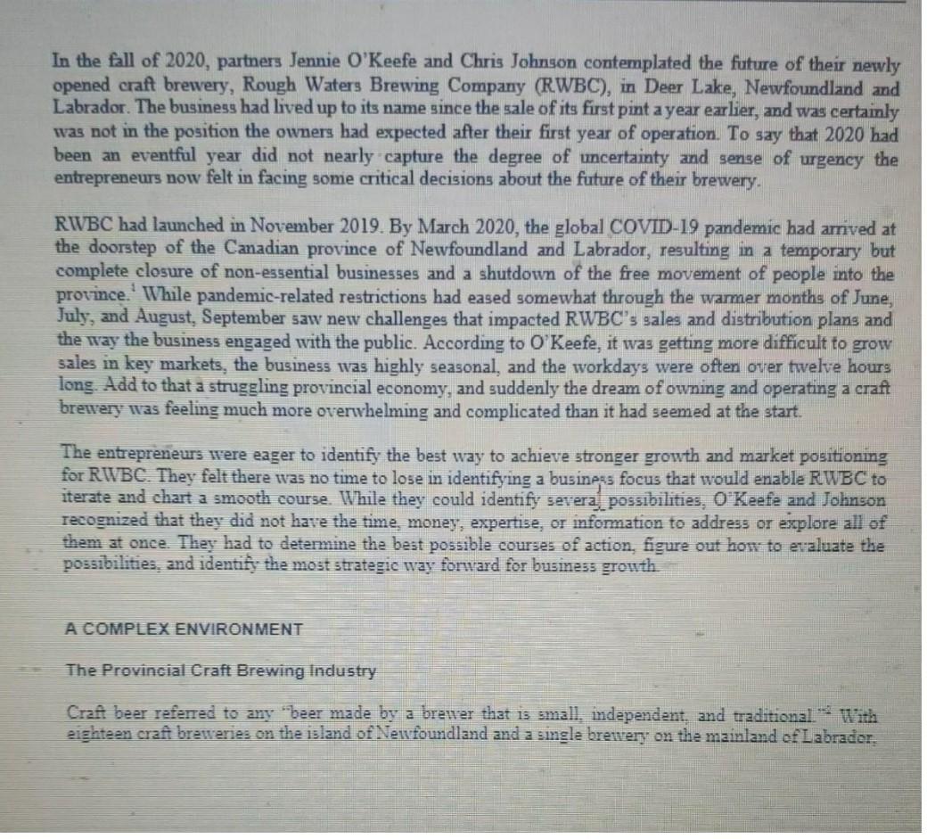 Solved In the fall of 2020, partners Jennie O'Keefe and | Chegg.com