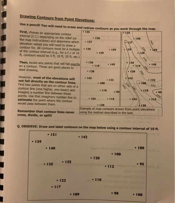 Solved 150 Map scale 1:24000 Contour interval: 10 feet | Chegg.com