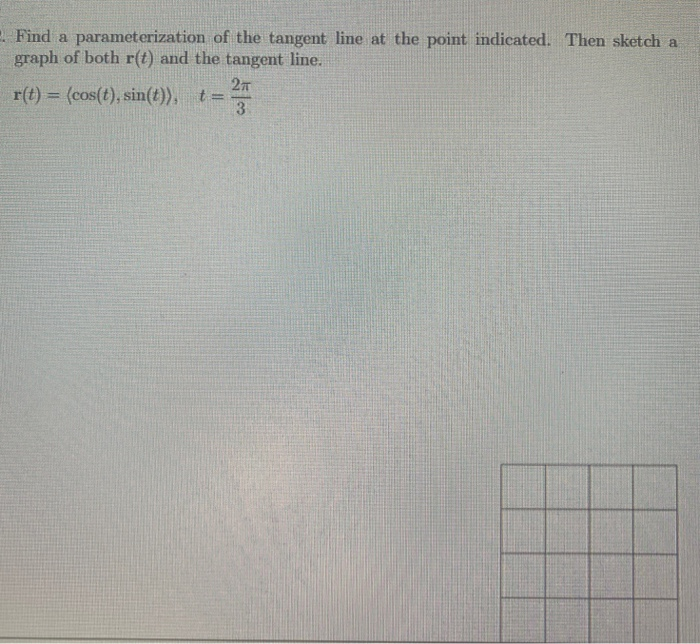 Solved find a parameterization of the tangent line at the | Chegg.com