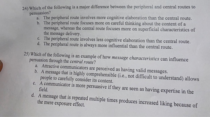 Solved 24) Which of the following is a major difference | Chegg.com