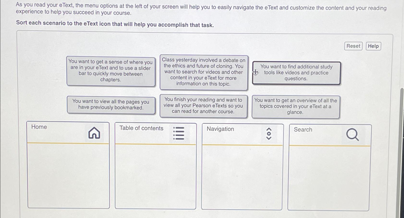 Solved As you read your eText, the menu options at the left | Chegg.com