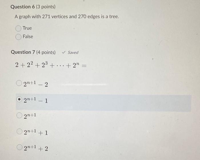 Solved A graph with 271 vertices and 270 edges is a tree. | Chegg.com