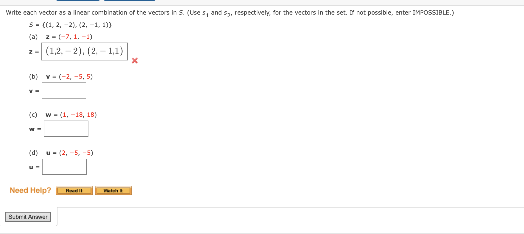 Solved Write each vector as a linear combination of the | Chegg.com