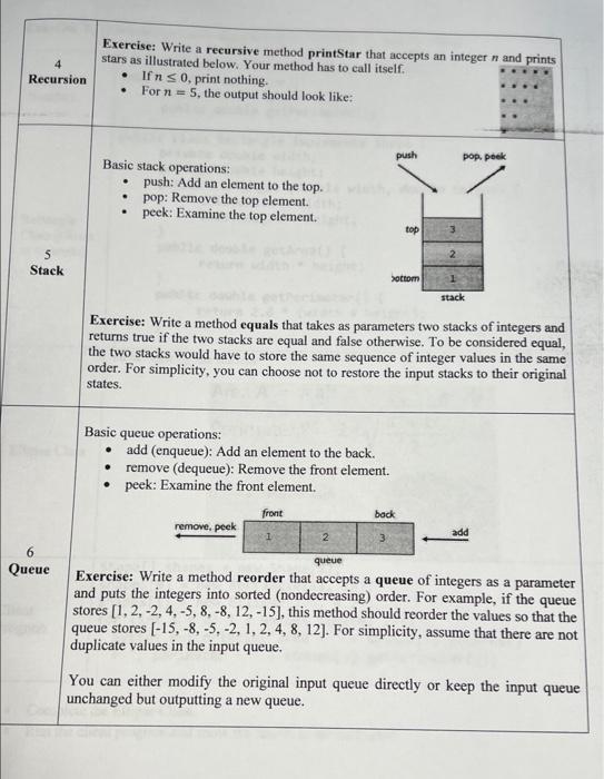 Solved Recursion 5 Stack Exercise: Write a recursive method | Chegg.com